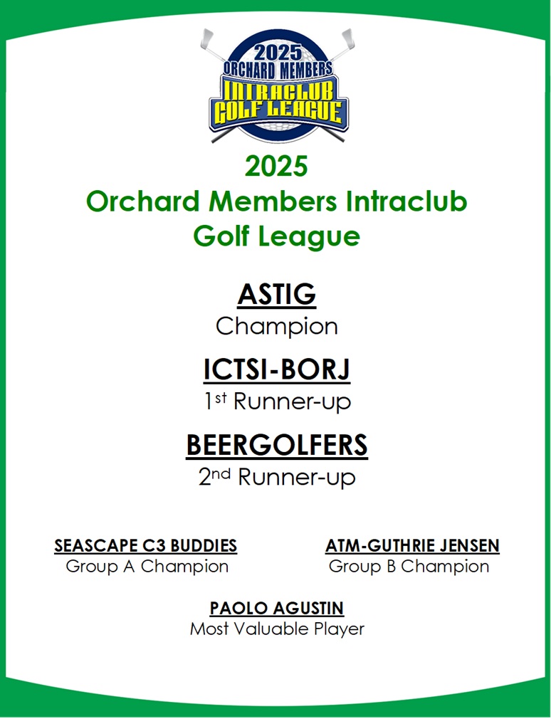 The Orchard Golf & Country Club - Intraclub 2025 Winners
